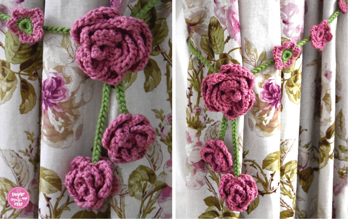 DIY: Häkelrosen, ein Vorhangraffhalter und Typeknitting - sugar&rose